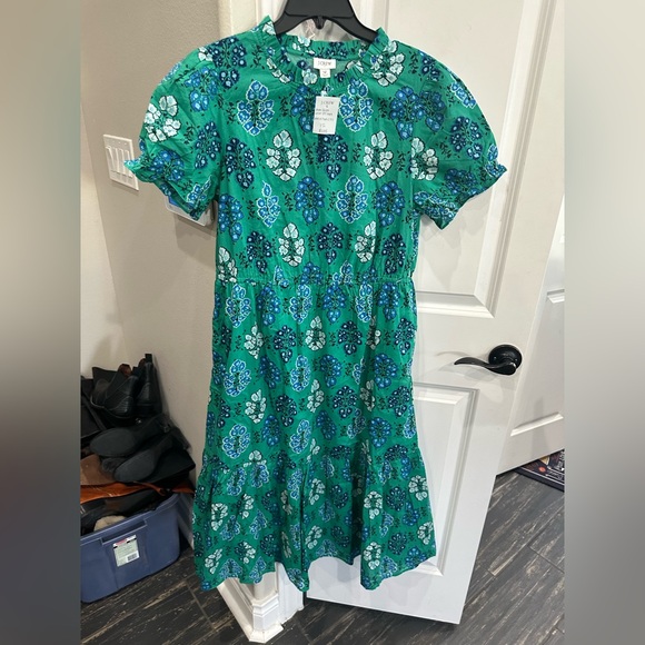 J. Crew Factory | Dresses | J Crew Factory Green And Blue Floral Midi ...